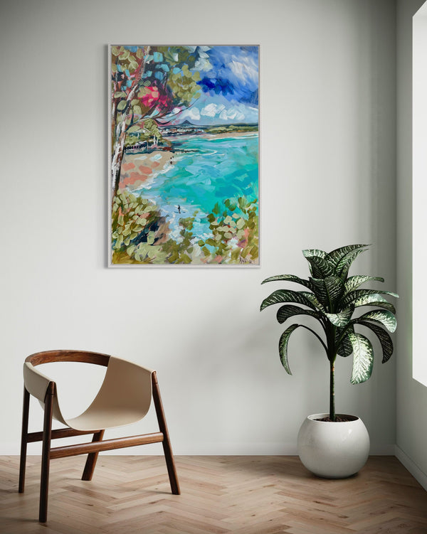 Tranquil shore - little Cove Noosa 60x90cm - original on Belgian linen ...